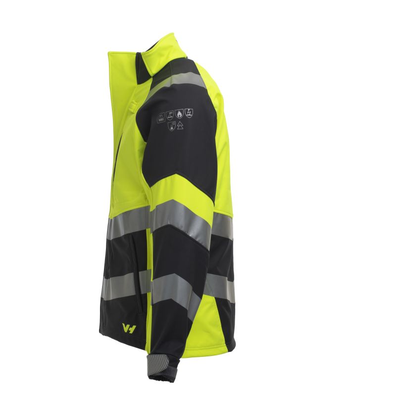 Multinorm SOFTSHELL Jacke Van Heurck Millennia Diablo HiVis.